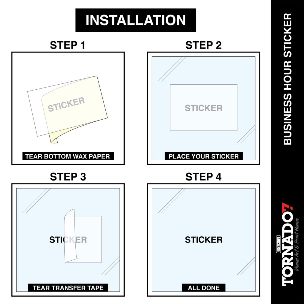 Custom Business Hour Sticker – Tornado7Design